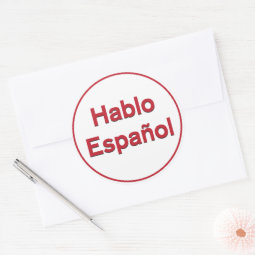Hablo Español - I Speak Spanish Classic Round Sticker | Zazzle