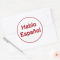 Hablo Español - I Speak Spanish Classic Round Sticker | Zazzle