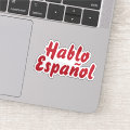 Hablo Español I speak Spanish Red Typographic Sticker | Zazzle