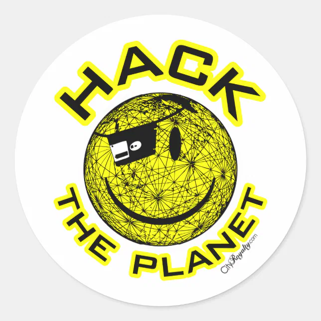 Hack the Planet Classic Round Sticker | Zazzle