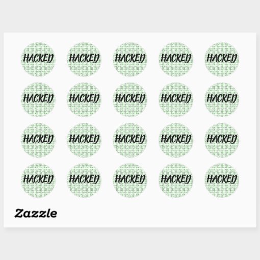 HACKED Binary Code Classic Round Sticker | Zazzle