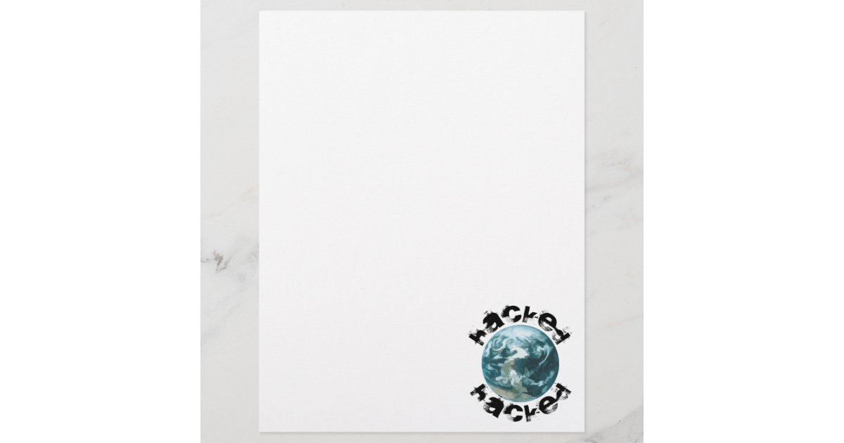 Hacked Planet Earth Letterhead | Zazzle