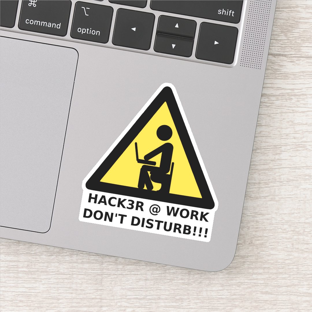 Hacker at work sticker | Zazzle