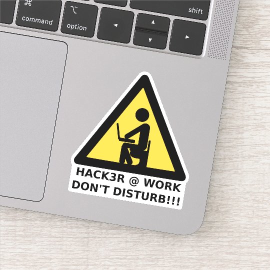 Hacker at work sticker | Zazzle.com