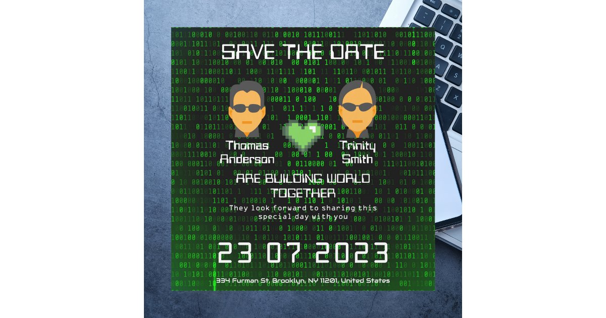 Hacky nerdy geeky cool movie lover save the date magnetic invitation ...