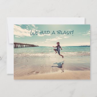 Had a Blast Beach Hospitality Thank You Flat Cards | Zazzle