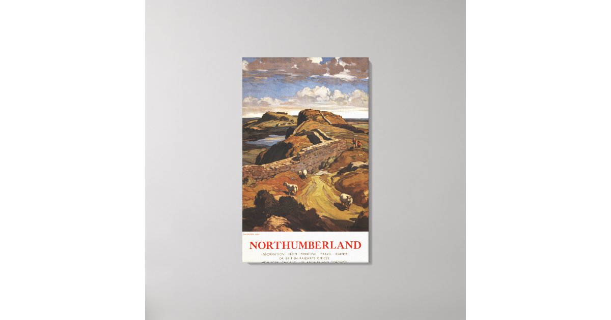 Hadrian's Wall and Sheep British Rail Poster Canvas Print | Zazzle