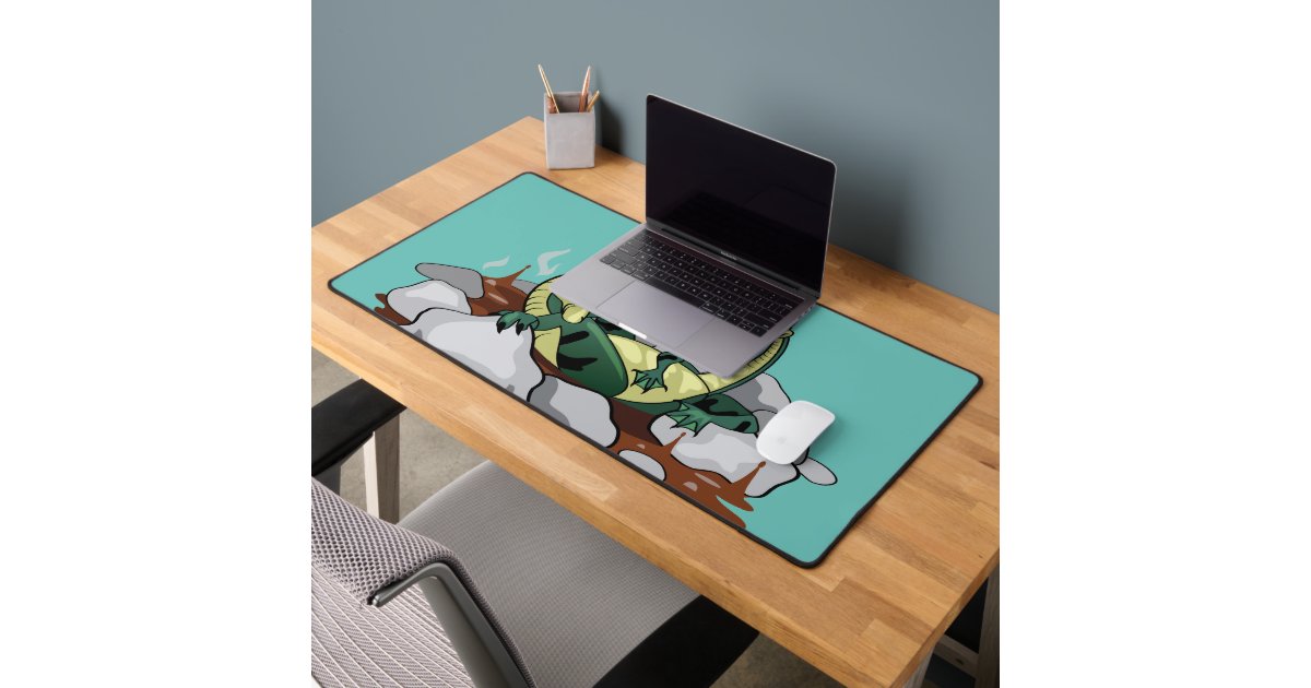 Hadrosaurus Relaxing In A Jacuzzi. Desk Mat | Zazzle