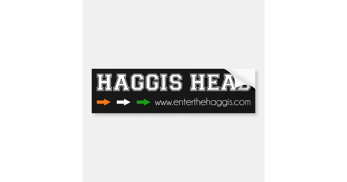 HAGGIS HEAD BUMPER STICKER | Zazzle