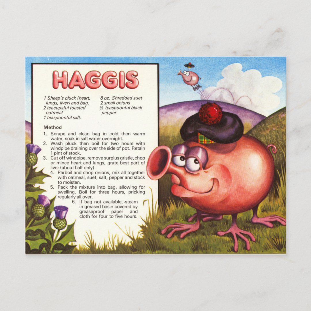 Haggis Recipe Postcard | Zazzle