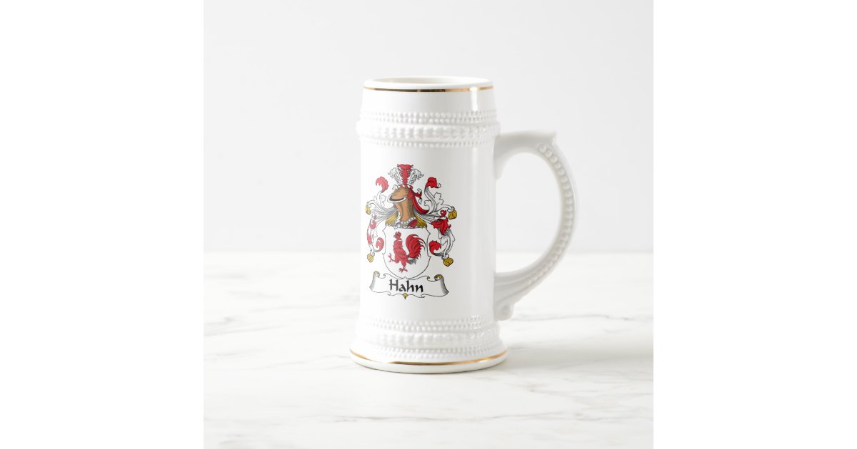 Hahn Family Crest Beer Stein | Zazzle