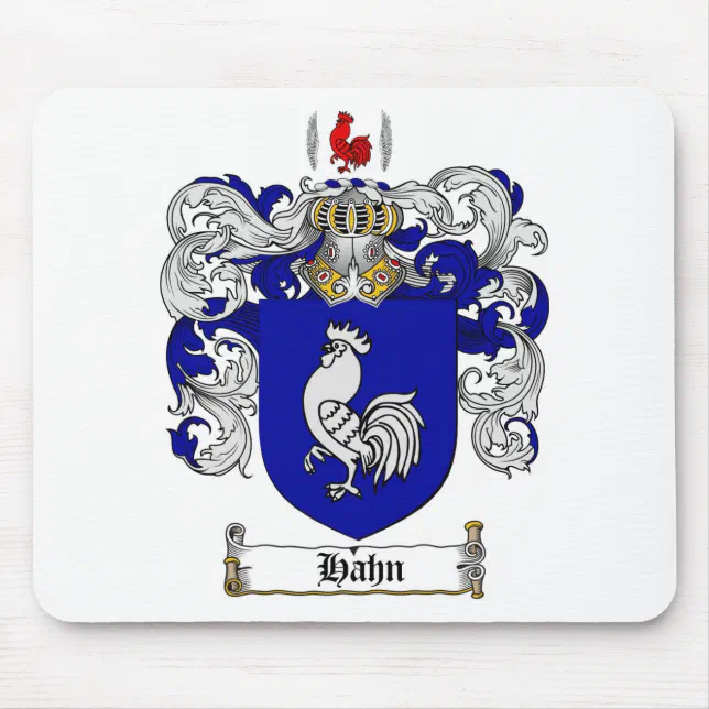 HAHN FAMILY CREST - HAHN COAT OF ARMS MOUSE PAD | Zazzle