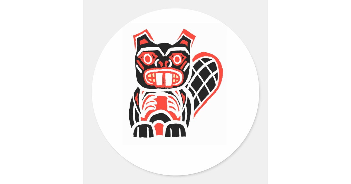 HAIDA BEAVER CLASSIC ROUND STICKER | Zazzle