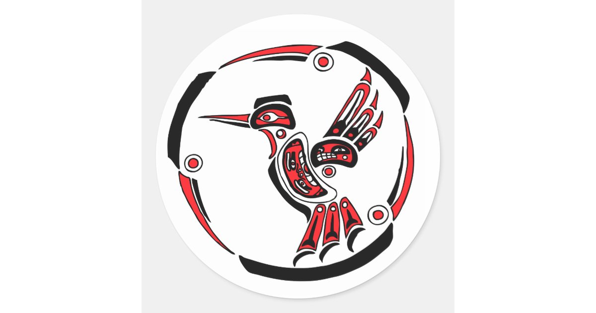 Haida Hummingbird Classic Round Sticker | Zazzle