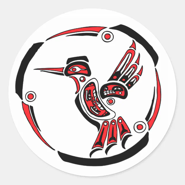 Haida Hummingbird Classic Round Sticker | Zazzle