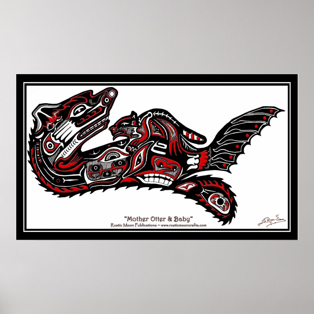 "HAIDA SPIRIT" First Nations-style Otter Art Print | Zazzle