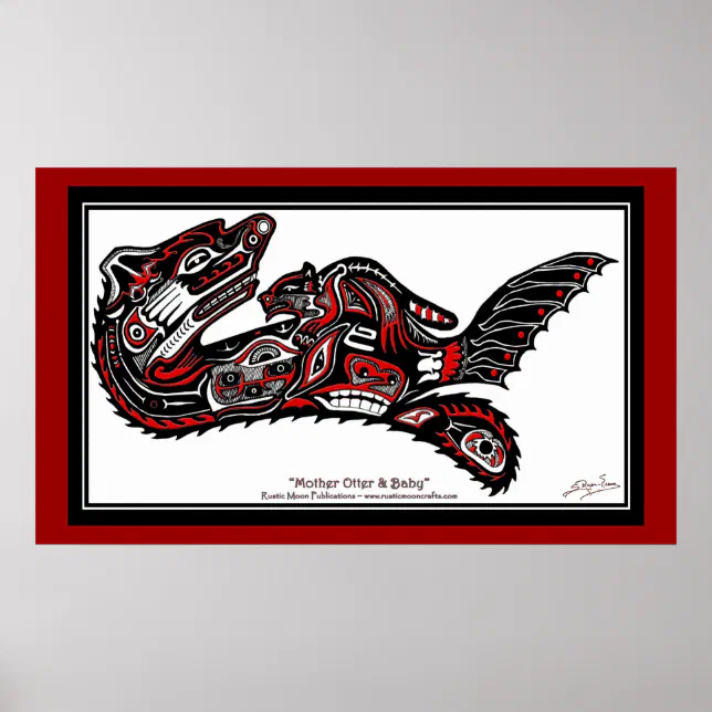"HAIDA SPIRIT" Otter Larger version Art Print | Zazzle