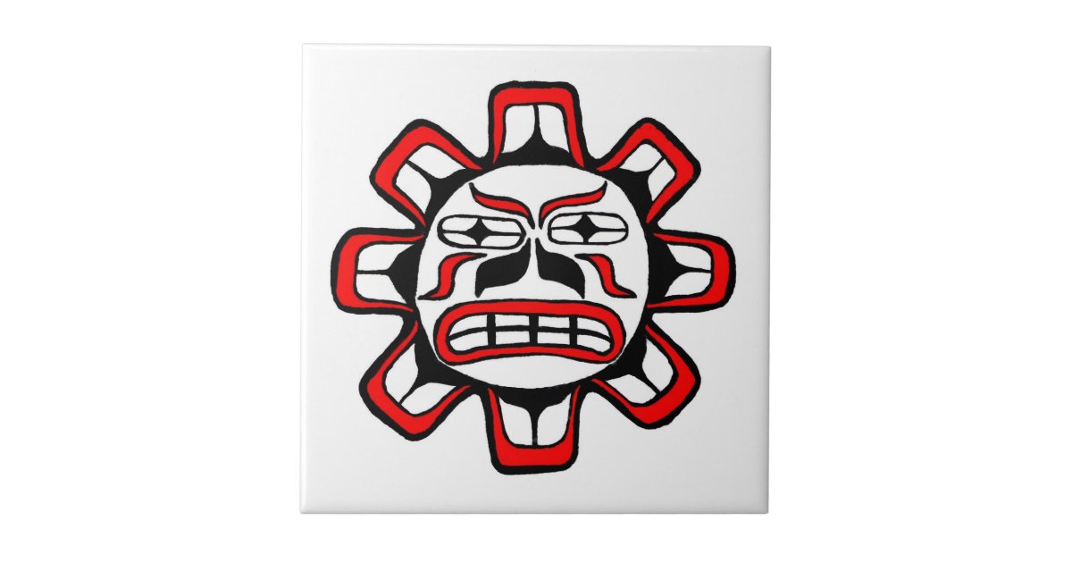 Haida sun ceramic tile | Zazzle