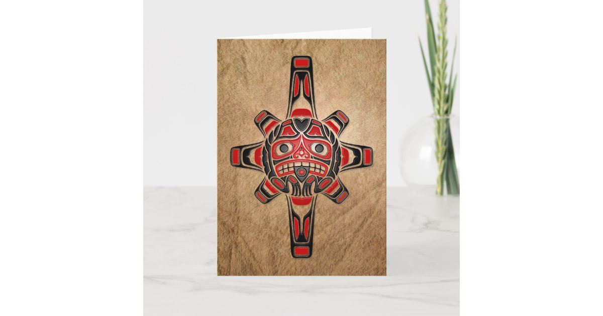 Haida Sun Mask Card | Zazzle
