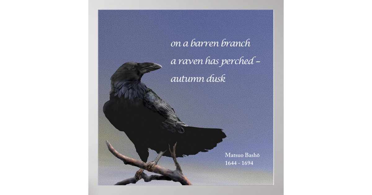 Haiku autumn Dusk Raven Poster | Zazzle
