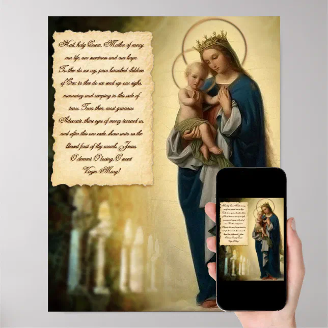 HAIL HOLY QUEEN PRAYER POSTER | Zazzle