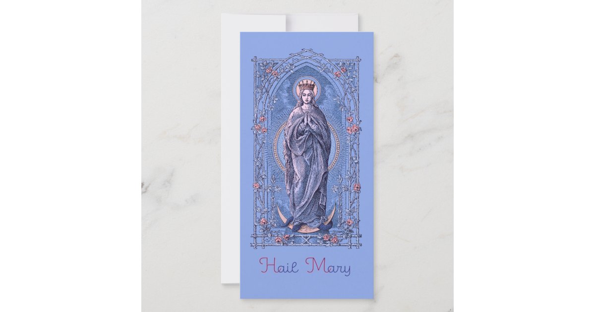 Hail Mary, Full of Grace Prayer Card | Zazzle