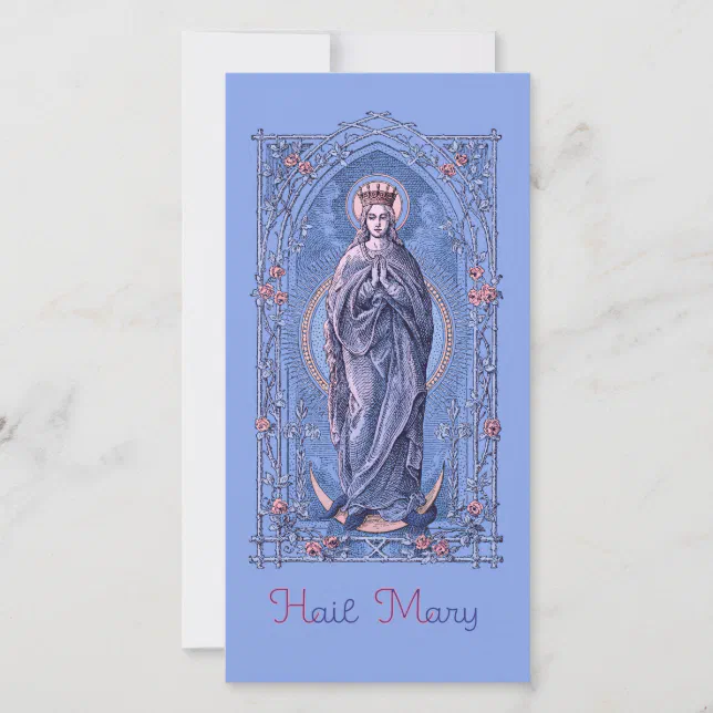 Hail Mary, Full of Grace Prayer Card | Zazzle