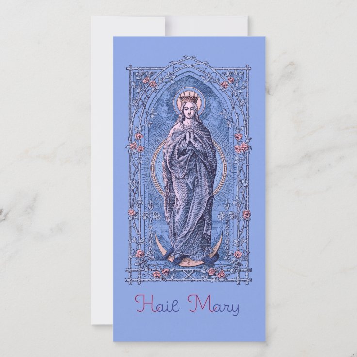 Hail Mary, Full of Grace Prayer Card | Zazzle