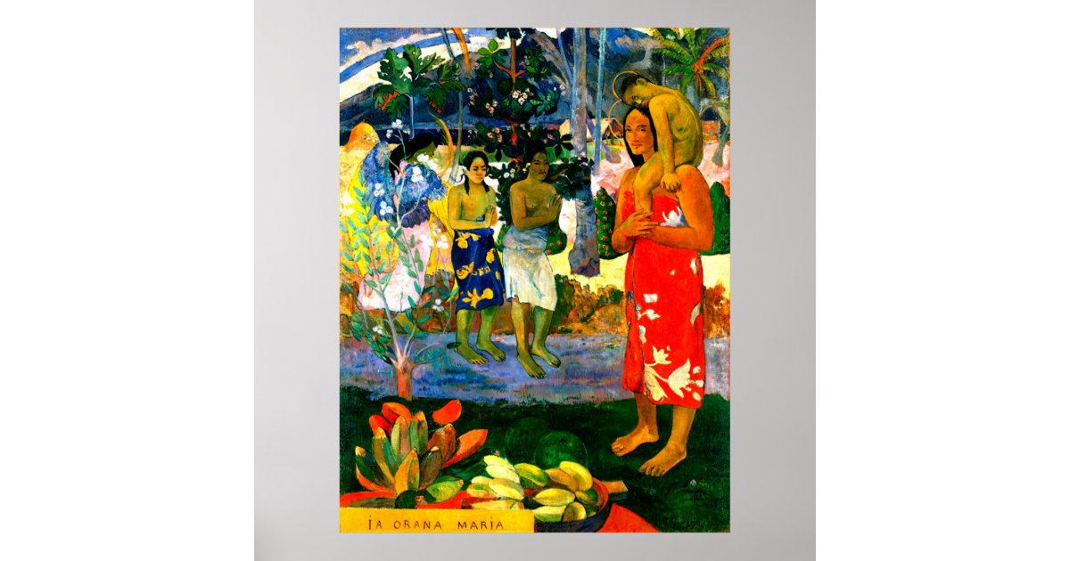 Hail Mary (Ia Orana Maria) (1891) by Paul Gauguin Poster | Zazzle