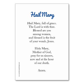 Hail Mary Prayer Card | Zazzle