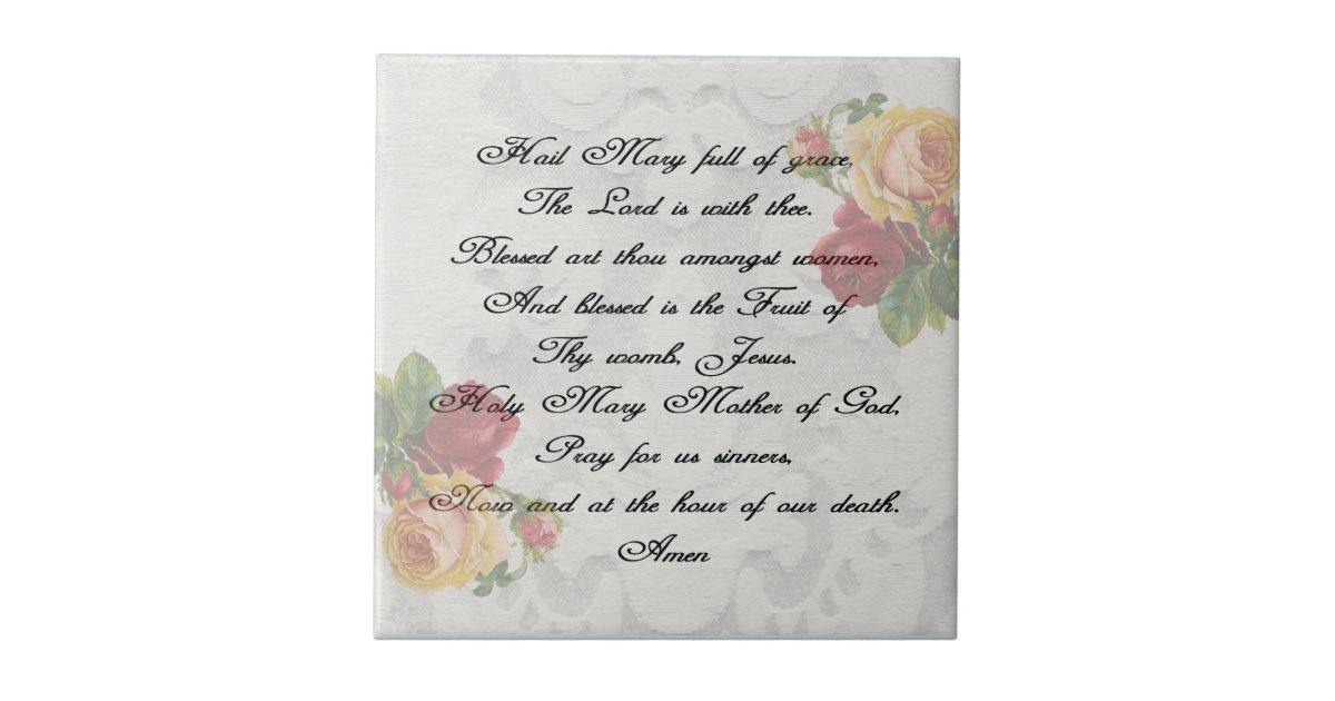 Hail Mary Prayer Ceramic Tile | Zazzle