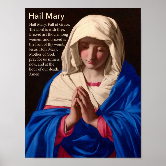 Hail Mary Prayer Poster | Zazzle.com