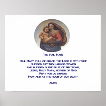 Hail Mary prayer Poster | Zazzle