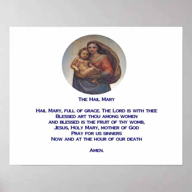Hail Mary prayer Poster | Zazzle