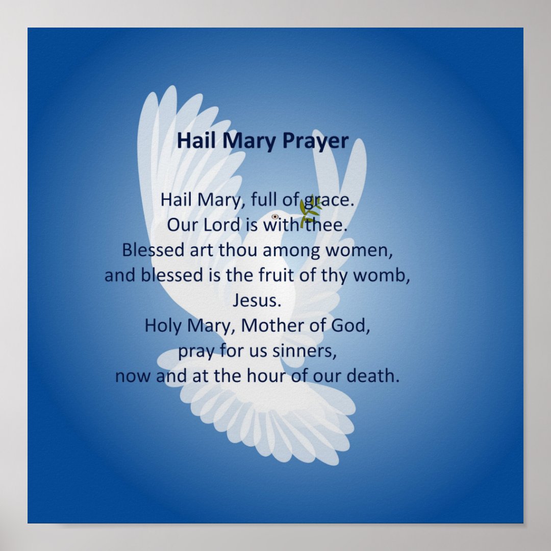 Hail Mary Prayer Poster | Zazzle