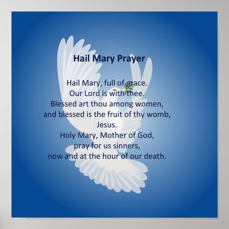 Hail Mary Prayer Poster | Zazzle
