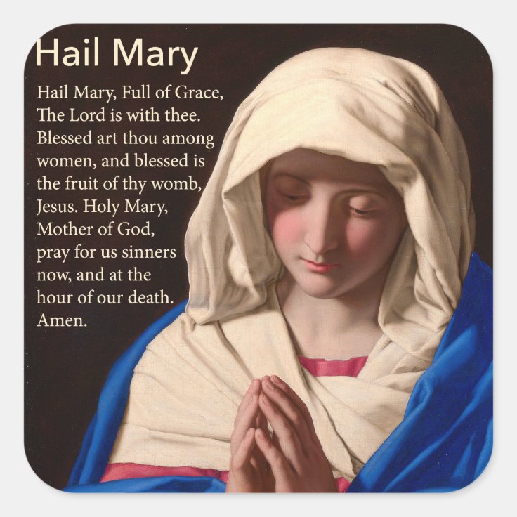 Hail Mary Prayer Sticker | Zazzle