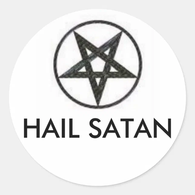 HAIL SATAN CLASSIC ROUND STICKER | Zazzle