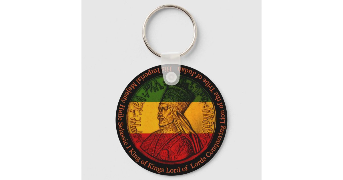 Haile Selassie Rasta Keychain | Zazzle