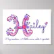 Hailey initial H doodle heart art name meaning Poster | Zazzle