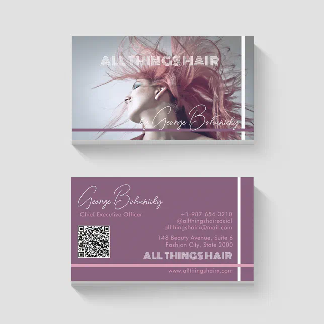 Hair Blown Hair Stylist, Salon Business Card | Zazzle