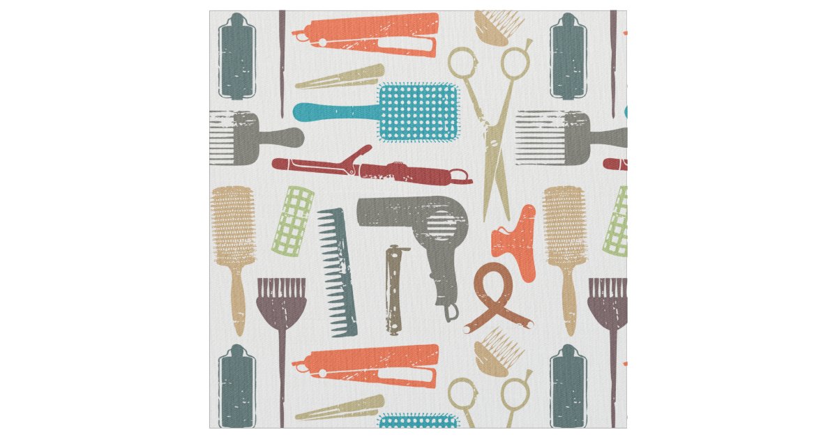 Hair Care Pattern Fabric | Zazzle