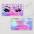 Hair Dresser Lashes Glitter Drips Holograph Pink Business Card | Zazzle