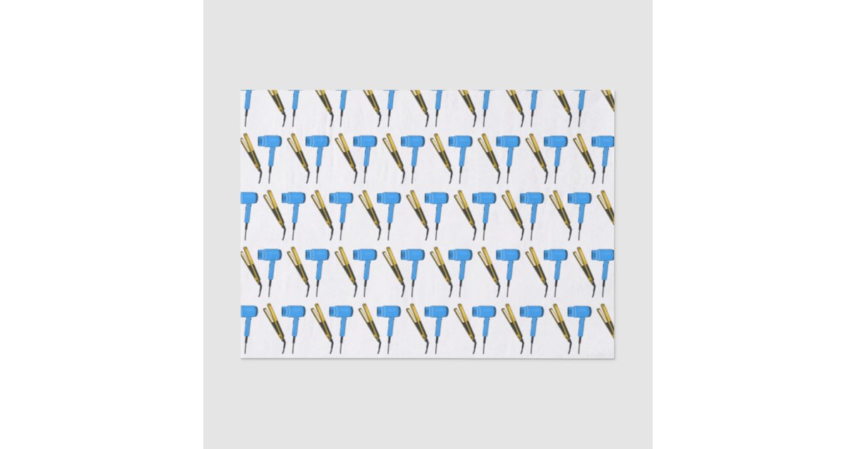 Hair dryer & hair straightener illustration tissue paper | Zazzle