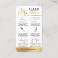Hair Extensions Care Guide White & Gold Hair Salon Business Card | Zazzle