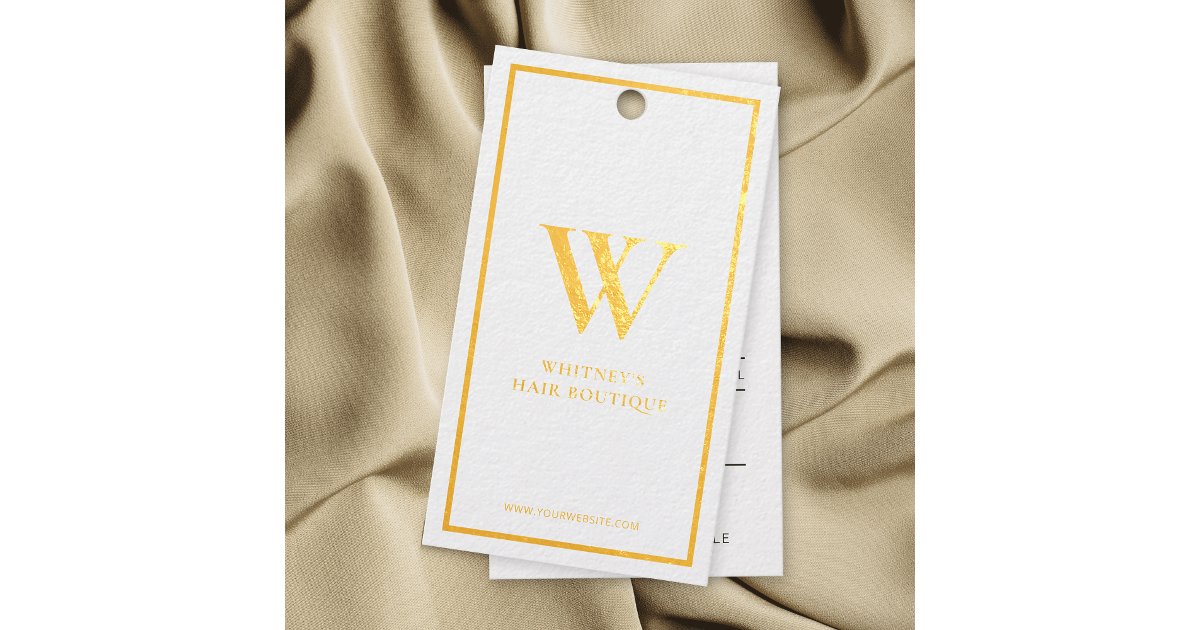 Hair Extensions Size Gold Foil Hang Tag Labels | Zazzle
