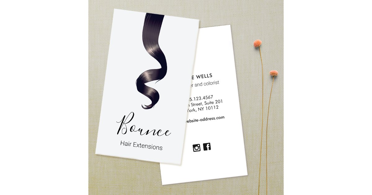 Hair Extensions Stylist Salon Business Card | Zazzle