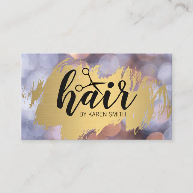 HAIR / Gold Brushed / Boke Business Card | Zazzle