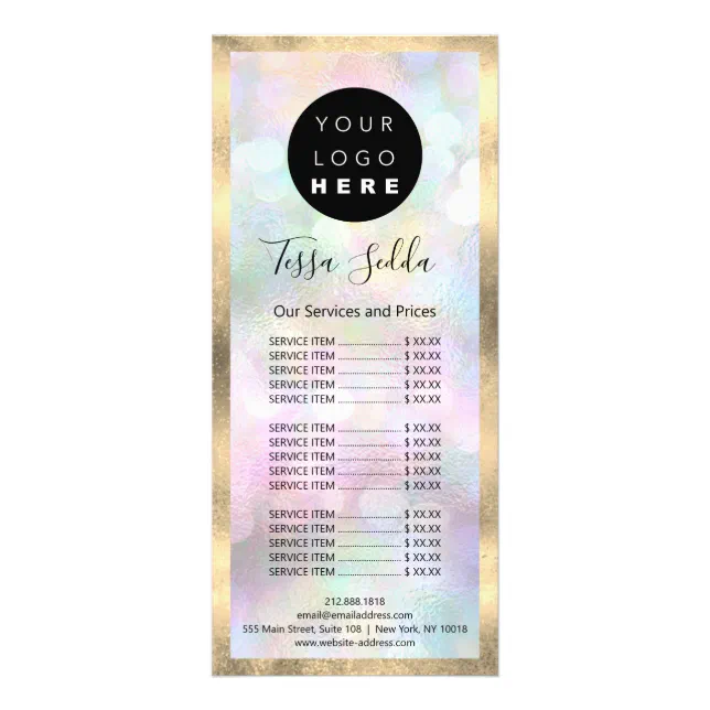 Hair Makeup Body Skin Care Logo Beauty Studio SPA Rack Card | Zazzle