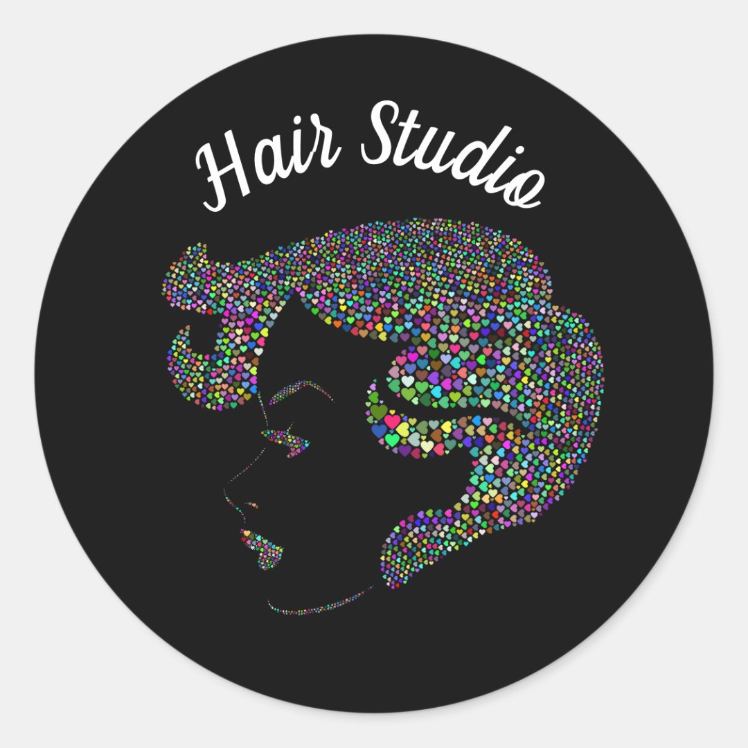 Hair products design hair business branding classic round sticker | Zazzle
